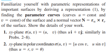 Solved Familiarize yourself with parametric representations | Chegg.com