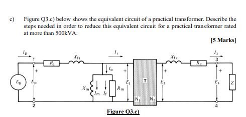 [Solved]: Figure Q3.c) below shows the equivalent circuit