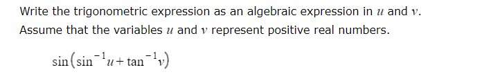 Solved Write the trigonometric expression as an algebraic | Chegg.com