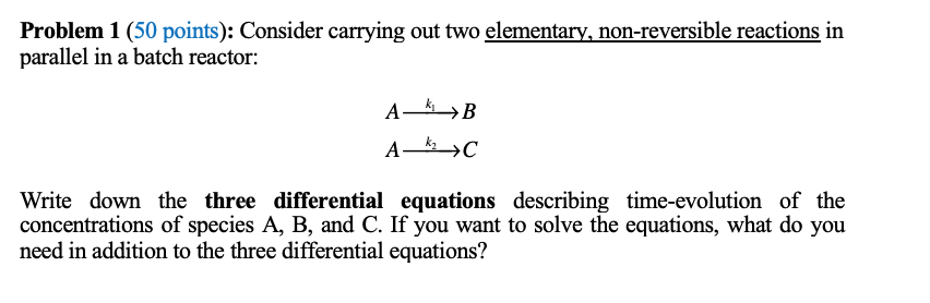 Solved Problem 1 (50 points): Consider carrying out two | Chegg.com