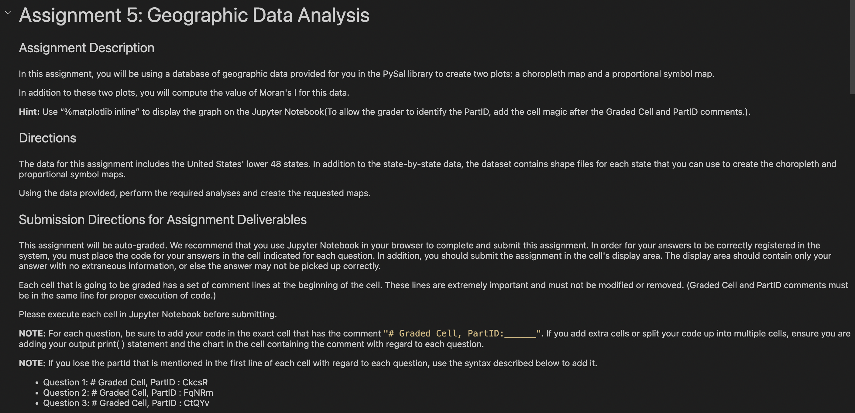 Solved Assignment 5: Geographic Data Analysis Assignment | Chegg.com