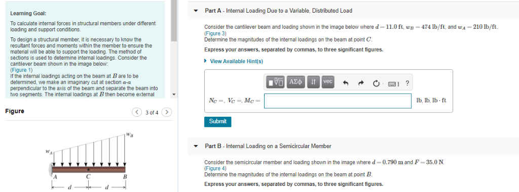 Solved Learning Goal: Part A Internal Loading Due to a | Chegg.com