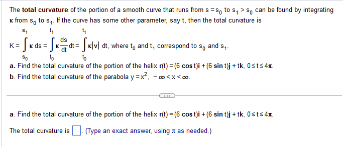 Solved The total curvature of the portion of a smooth curve | Chegg.com