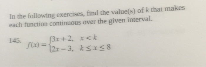 Solved In the following exercises, find the value(s) of k | Chegg.com