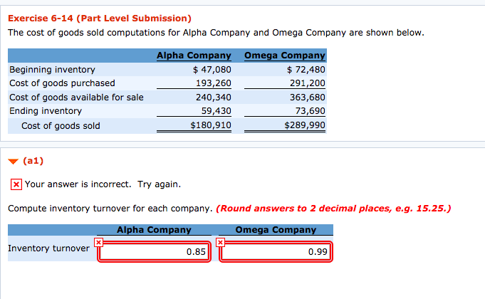 Solved Exercise 6-14 (Part Level Submission) The cost of | Chegg.com