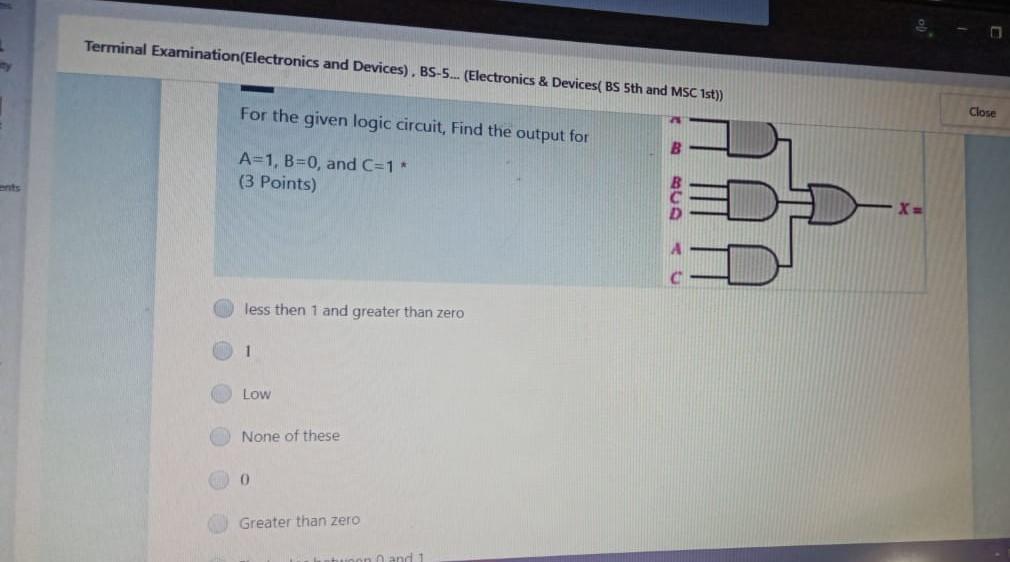 Solved 0 Terminal Examination(Electronics and Devices). | Chegg.com