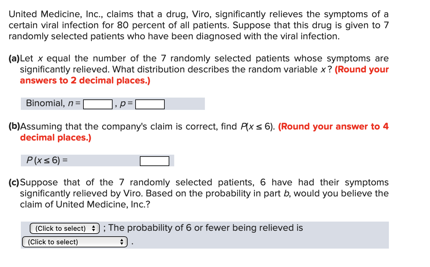 Solved United Medicine, Inc., claims that a drug, Viro, | Chegg.com