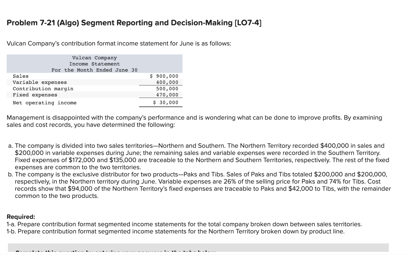 Solved Problem 7-21 (Algo) Segment Reporting and | Chegg.com