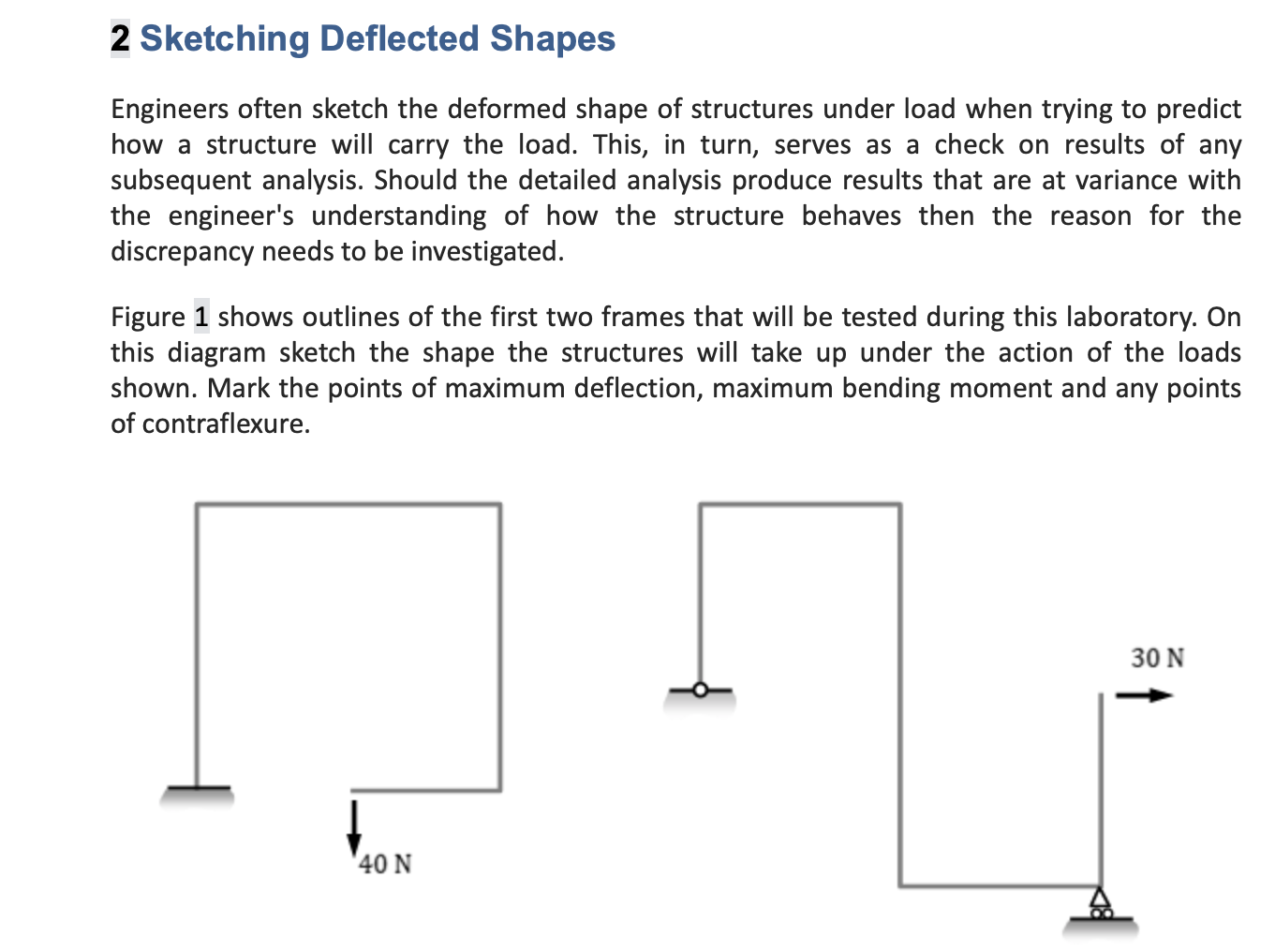 Solved 2 Sketching Deflected Shapes Engineers often sketch | Chegg.com
