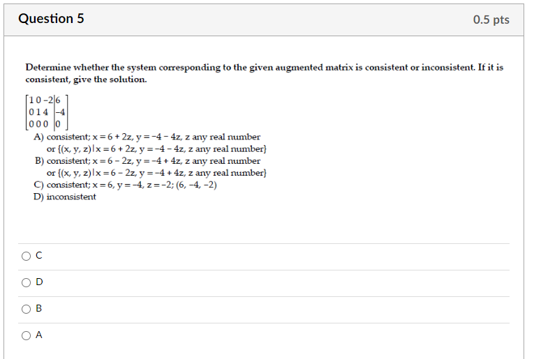 Solved Determine whether the system corresponding to the | Chegg.com