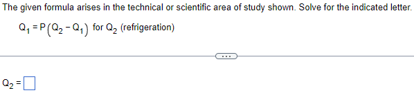 Solved The given formula arises in the technical or | Chegg.com
