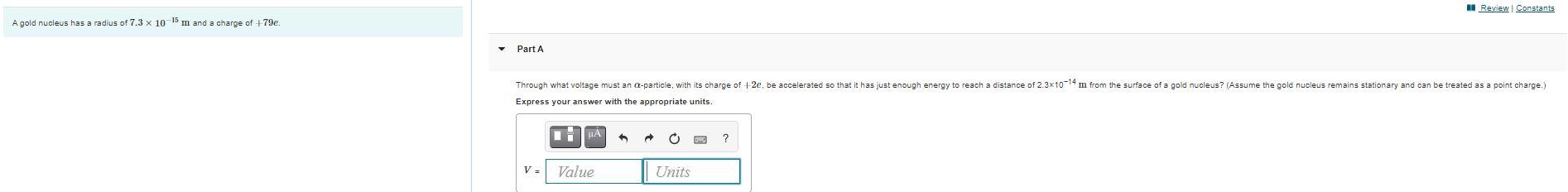 Solved II Review Constants A gold nucleus has a radius of | Chegg.com