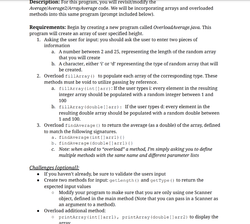 Solved Description: For this program, you will | Chegg.com