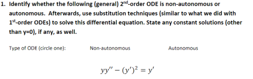 Solved 1. Identify whether the following (general) 2nd-order | Chegg.com