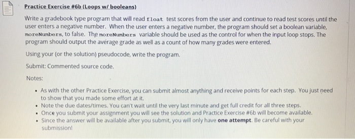 Solved Practice Exercise 6b Loops W Booleans Write A
