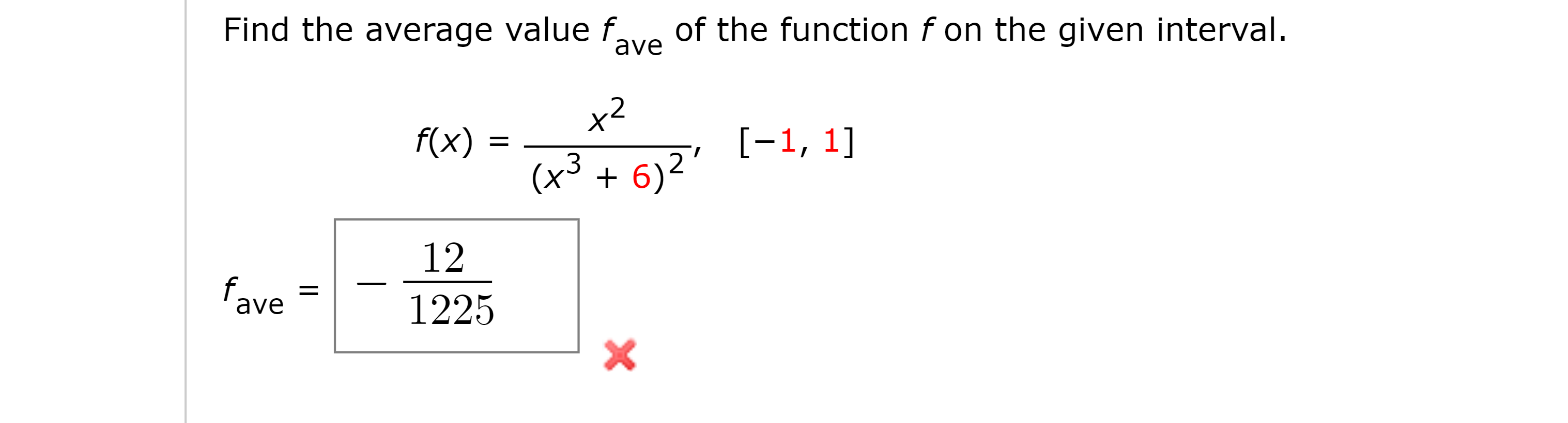 Solved Find the average value fave of the function f on the | Chegg.com