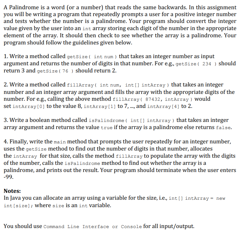 Solved A Palindrome is a word (or a number) that reads the | Chegg.com