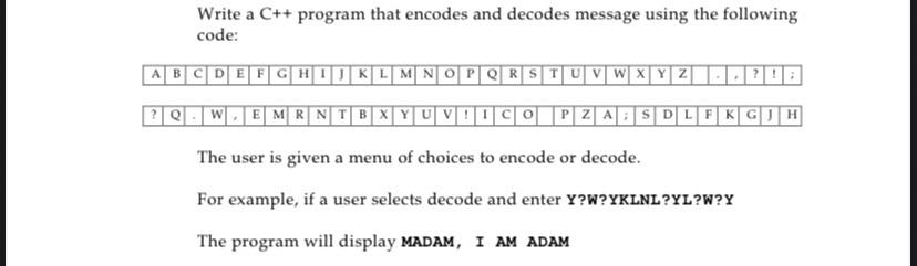 Solved Write A C Program That Encodes And Decodes Message 7429