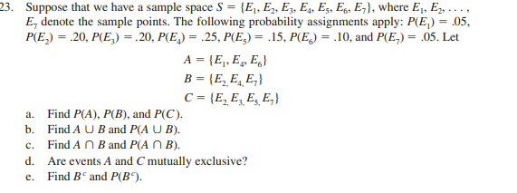 Solved Suppose that we have a sample space | Chegg.com