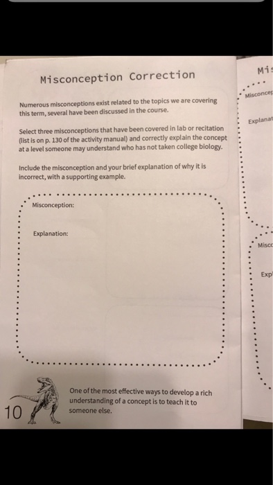 Mis Misconception Correction Misconcer Numerous | Chegg.com