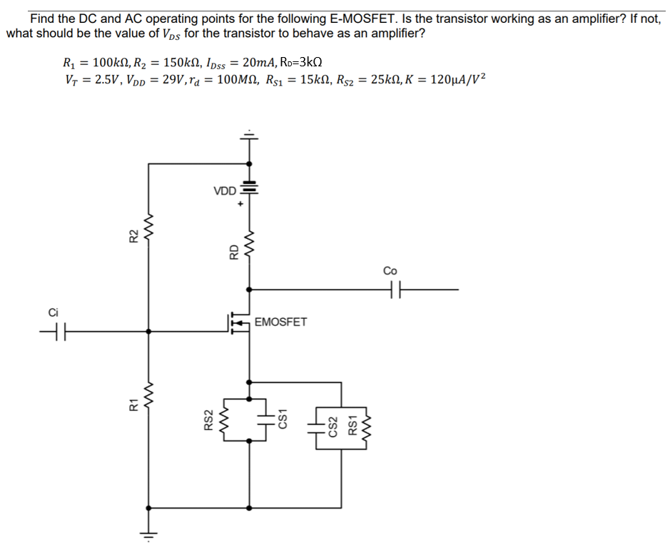 Solved Find the DC and AC operating points for the following | Chegg.com
