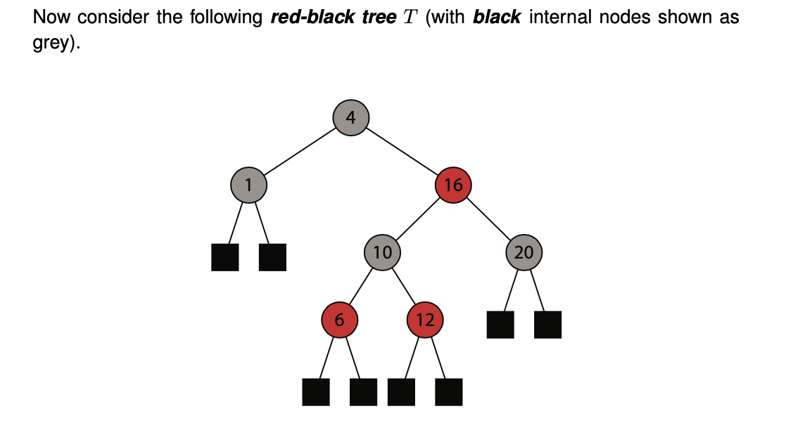 Solved Now consider the following red-black tree T (with | Chegg.com