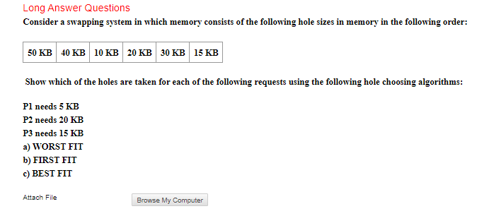 Solved Long Answer Questions Consider a swapping system in | Chegg.com
