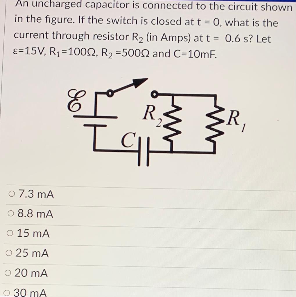 Solved An uncharged capacitor is connected to the circuit | Chegg.com