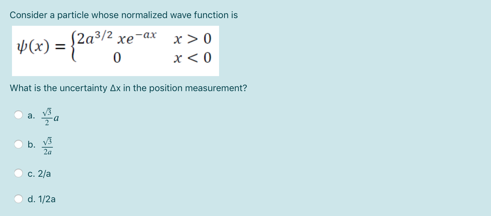 Solved Consider A Particle Whose Normalized Wave Function Is 