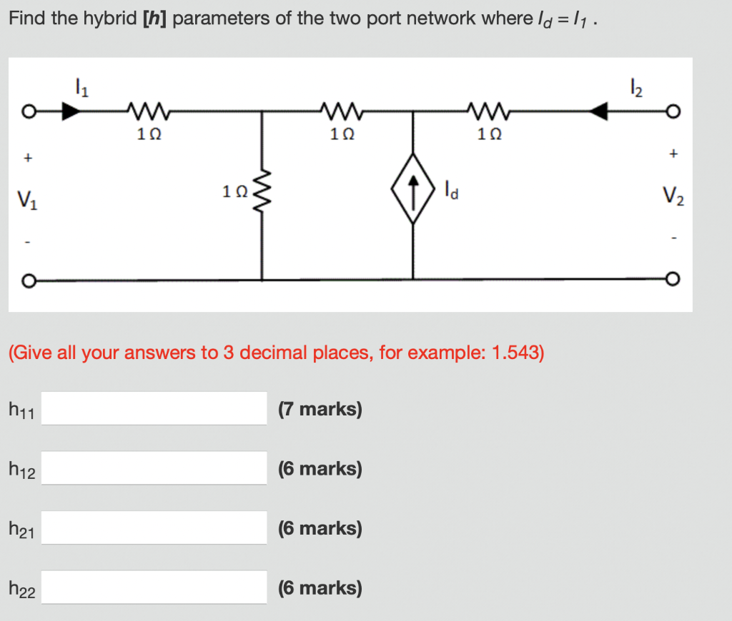 Solved Find the hybrid [h] parameters of the two port | Chegg.com