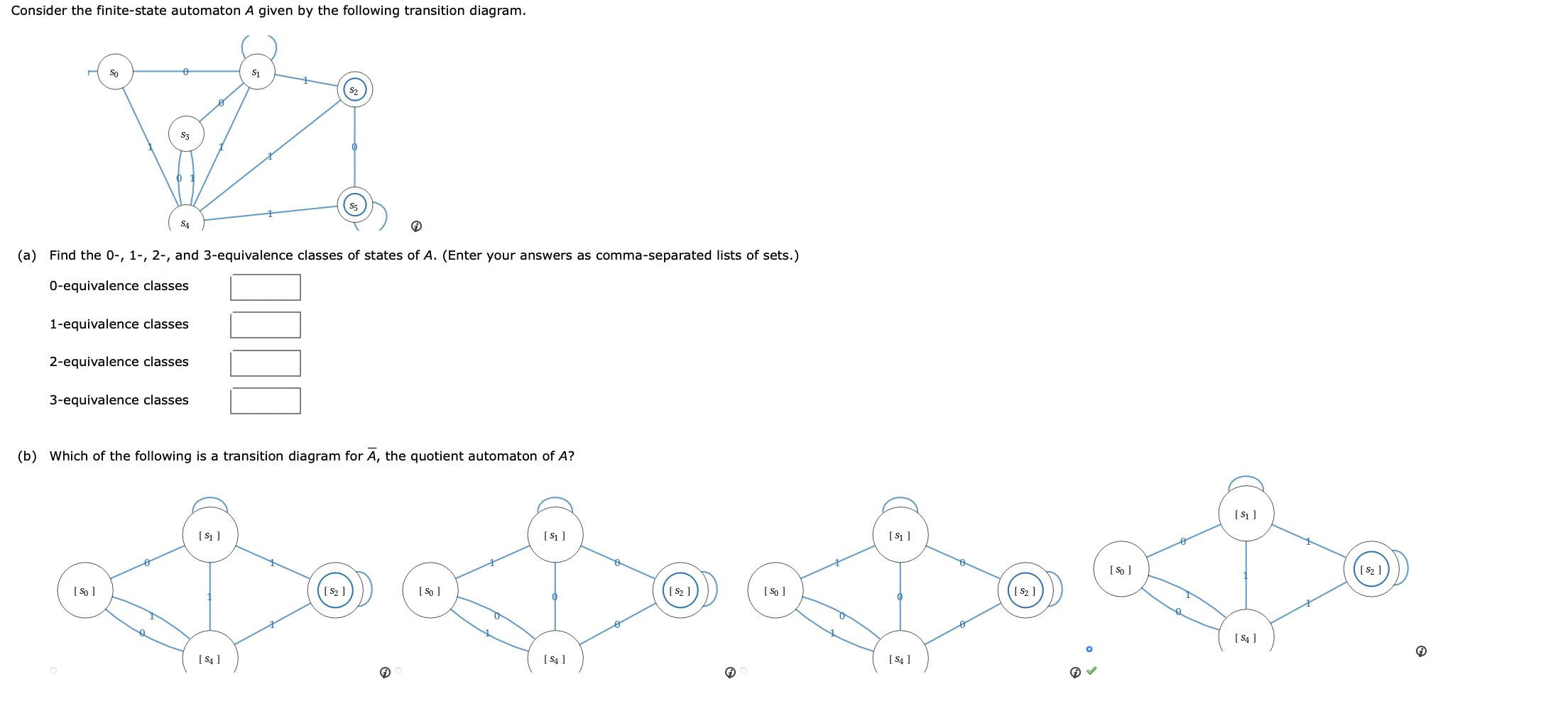 Solved Consider The Finite State Automaton A Given By The
