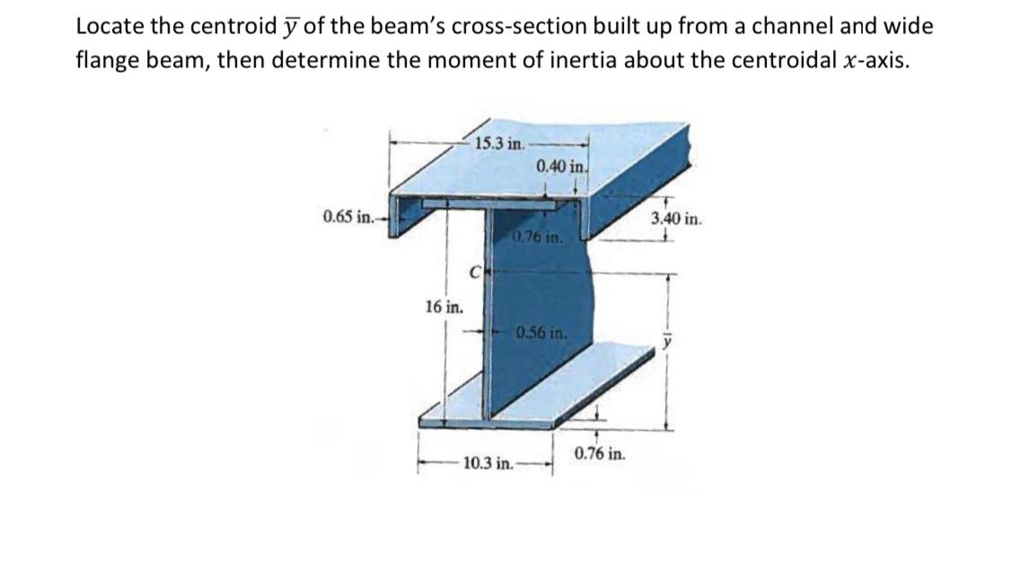 Solved Locate the centroid yˉ of the beam's cross-section | Chegg.com