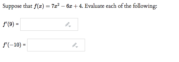 Solved Suppose that f(x) = 7x2 - 6x + 4. Evaluate each of | Chegg.com