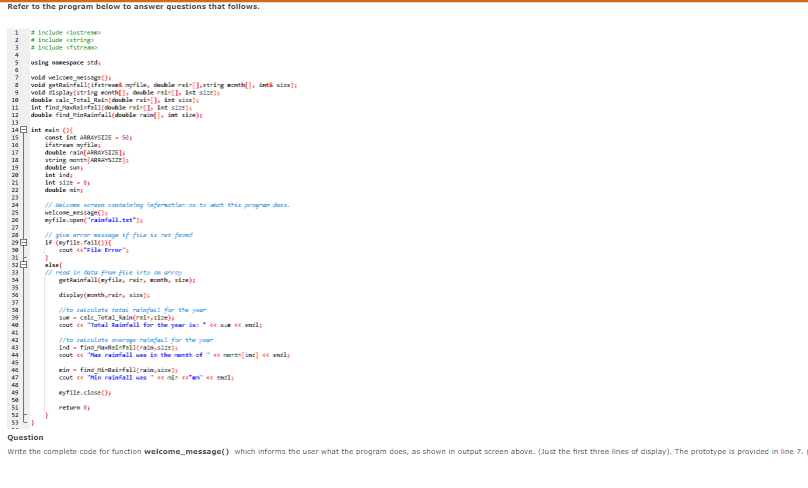Solved Refer to the program below to answer questions that | Chegg.com