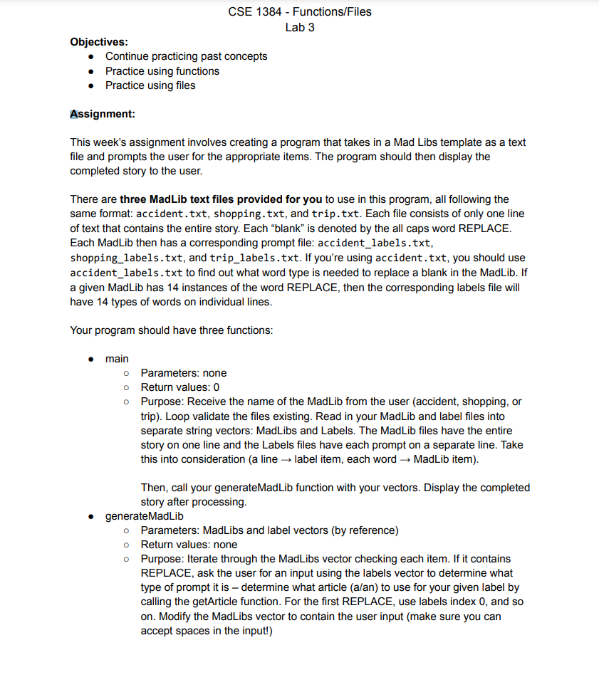Solved I'm having trouble with this C++ assignment. What | Chegg.com