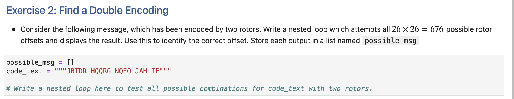 Exercise 2: Find a Double Encoding • Consider the | Chegg.com