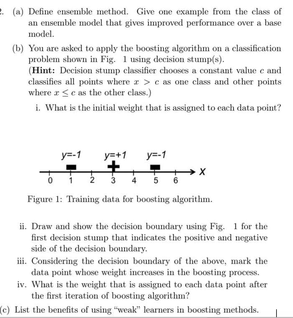 Solved 2. (a) Define ensemble method. Give one example from | Chegg.com