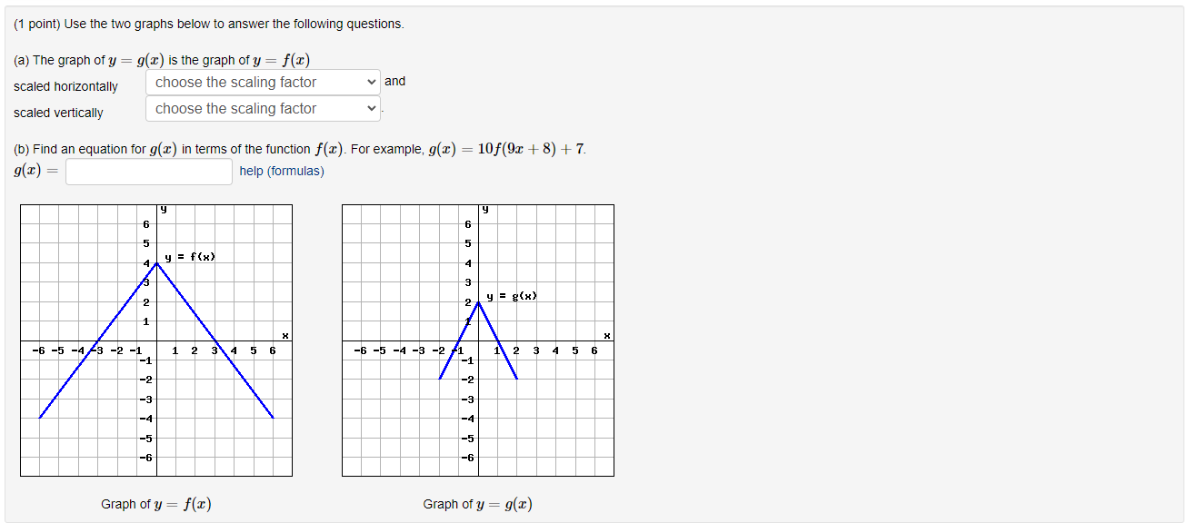 Solved (1 point) Use the two graphs below to answer the | Chegg.com