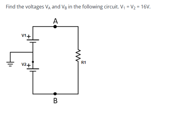 Solved Find the voltages VA ﻿and VB ﻿in the following | Chegg.com