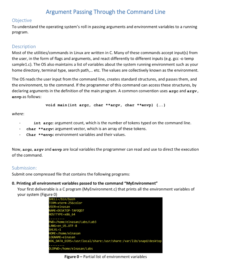 Solved Argument Passing Through the Command Line Objective | Chegg.com