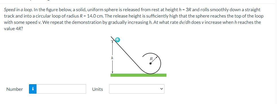 Solved Speed in a loop. In the figure below, a solid, | Chegg.com