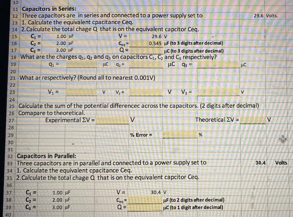 Solved Capacitors in Series, in Parallel and in | Chegg.com