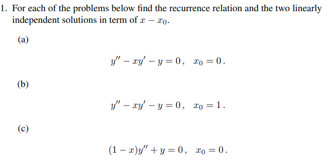 Solved For each of the problems below find the recurrence | Chegg.com