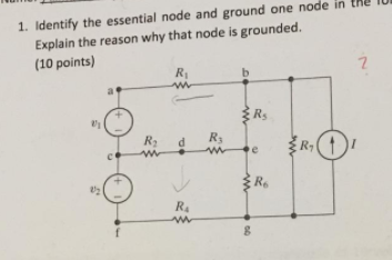 Solved Identify the essential node and ground one node in | Chegg.com