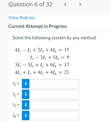 Solved Question 6 of 32 > View Policies Current Attempt in | Chegg.com