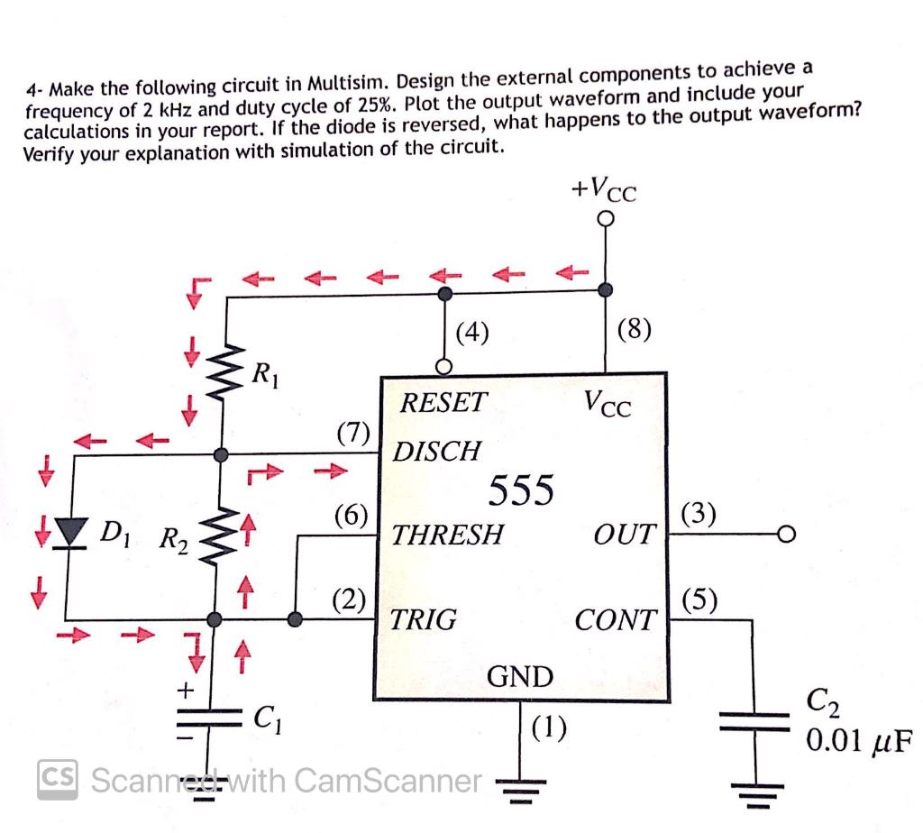 Solved 4- Make the following circuit in Multisim. Design the | Chegg.com