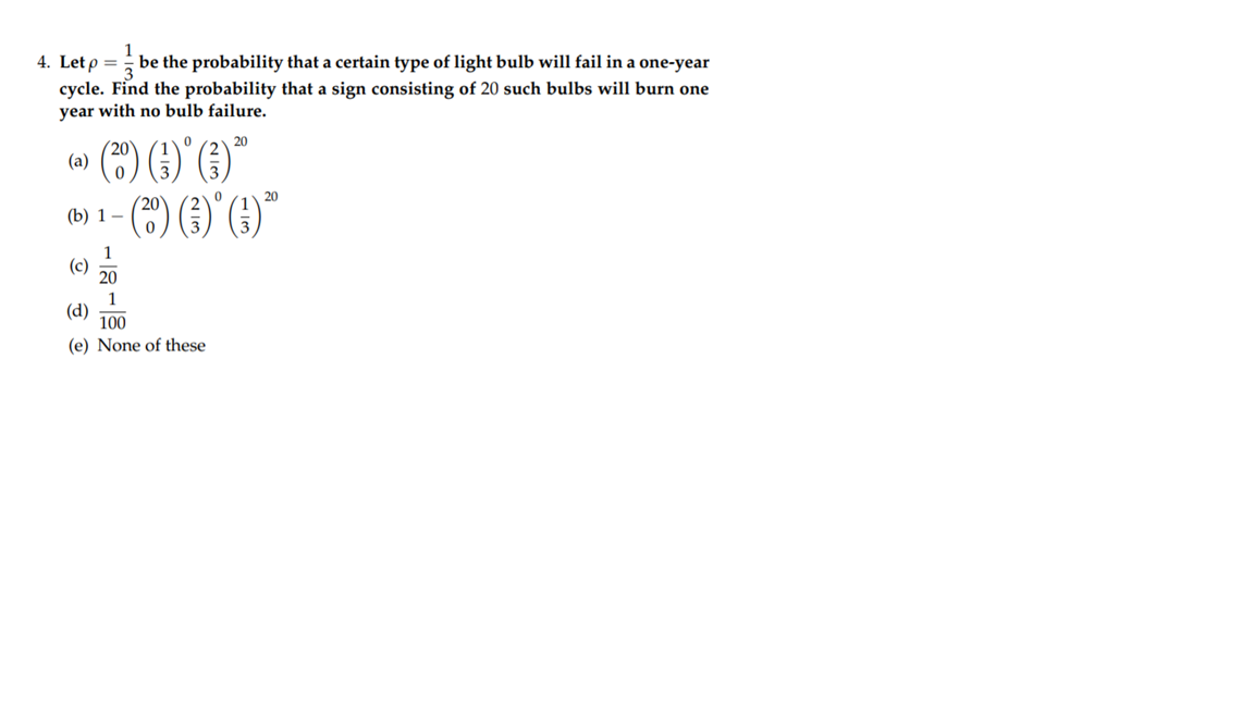 Solved 1 4. Let p = 3 be the probability that a certain type | Chegg.com