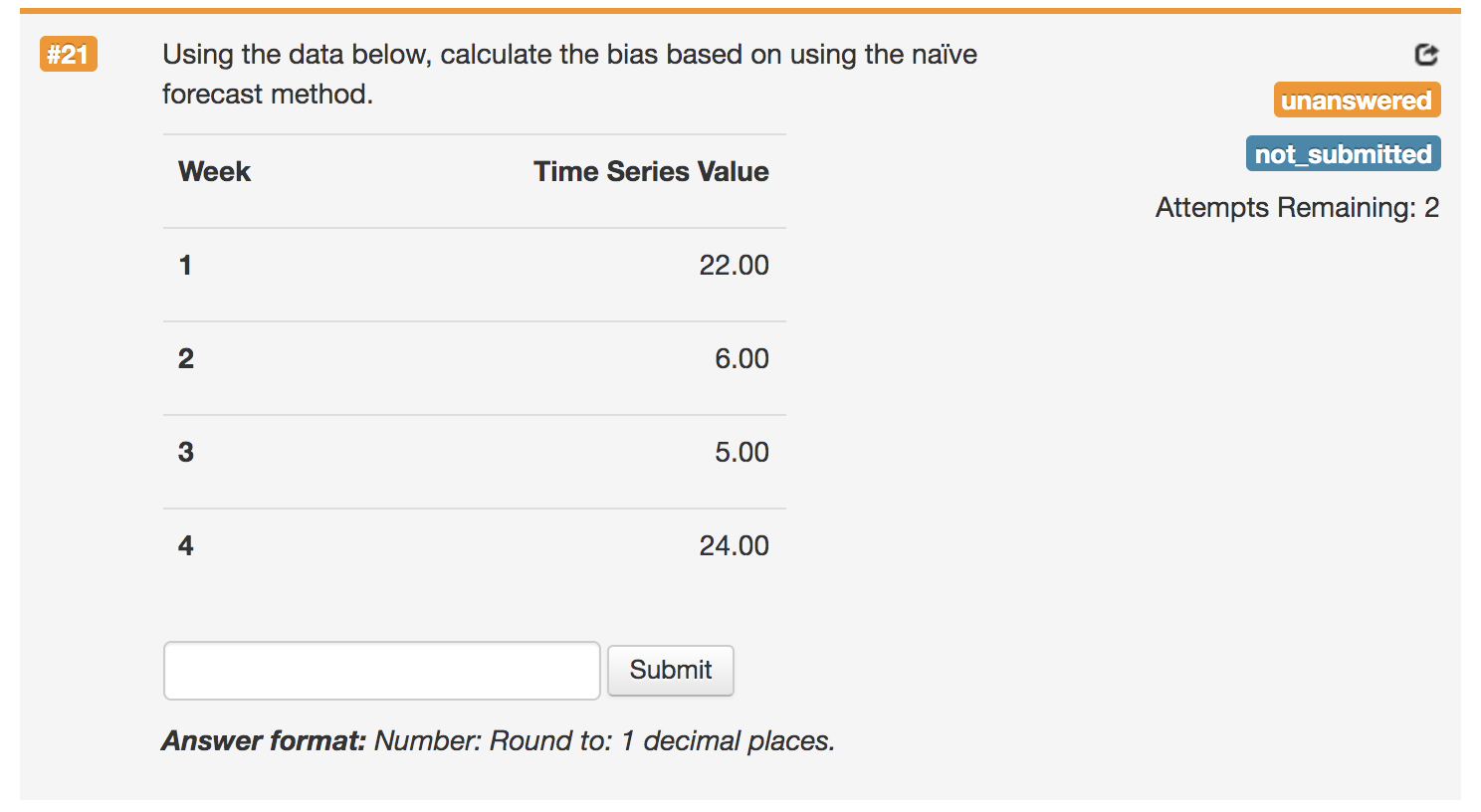 Solved #21 Using the data below, calculate the bias based on | Chegg.com