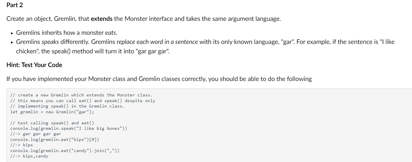 Solved JavaScript Only Design a Monster class. A Monster is | Chegg.com