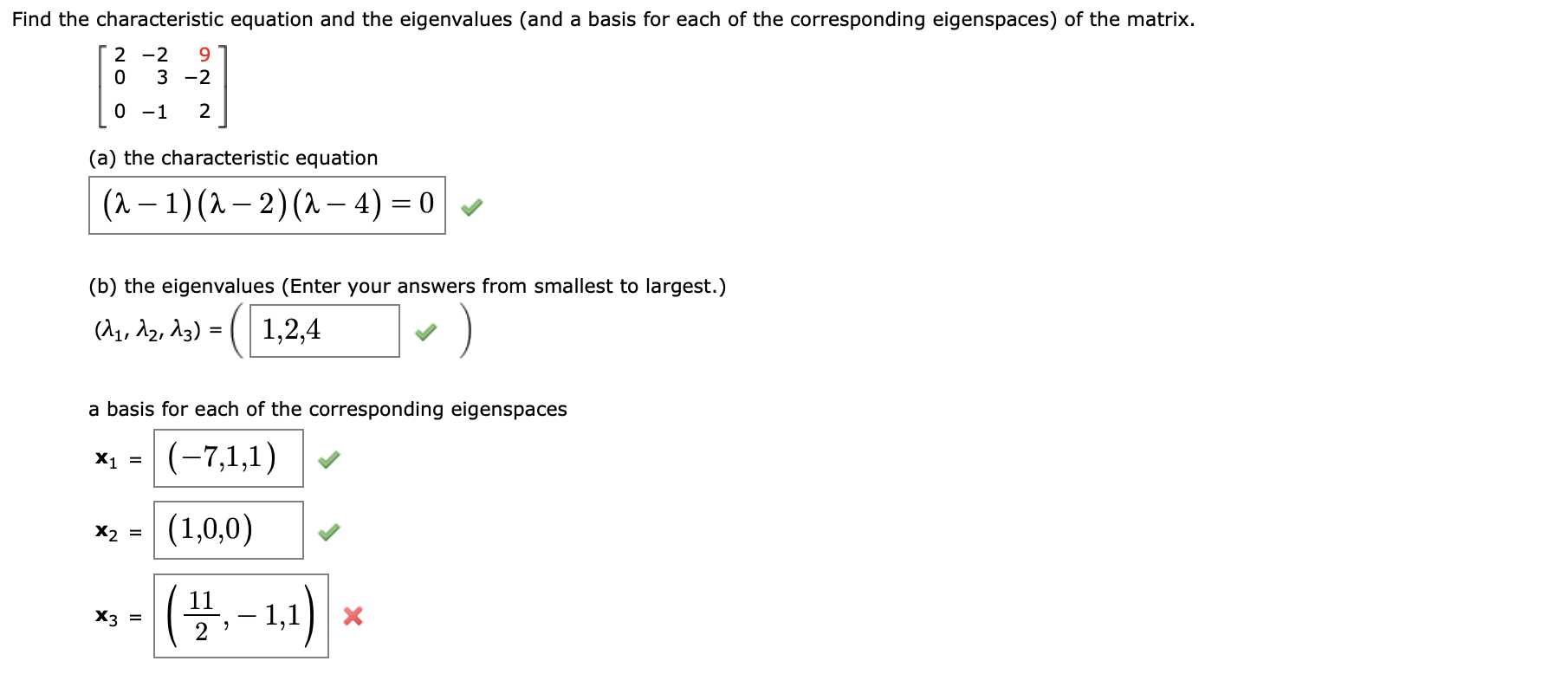 Solved Find The Characteristic Equation And The Eigenvalues